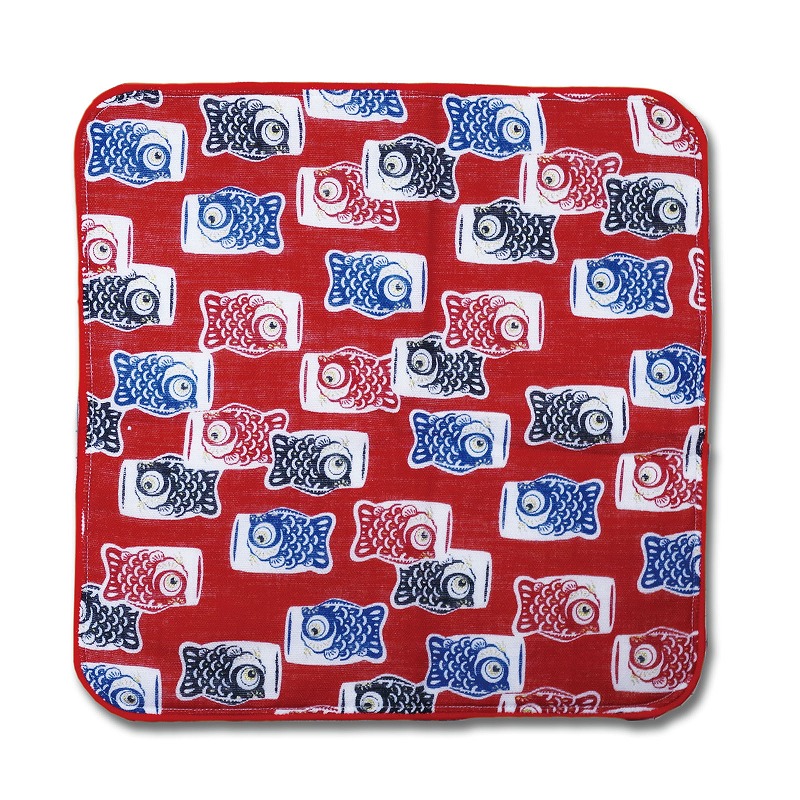 【ご紹介します！安心の日本製！鯉のぼりの京捺染小紋柄和雑貨！タオルハンカチ通常サイズ】こい屋鯉 赤地 株式会社 伊予結納センター 問屋・仕入れ ...