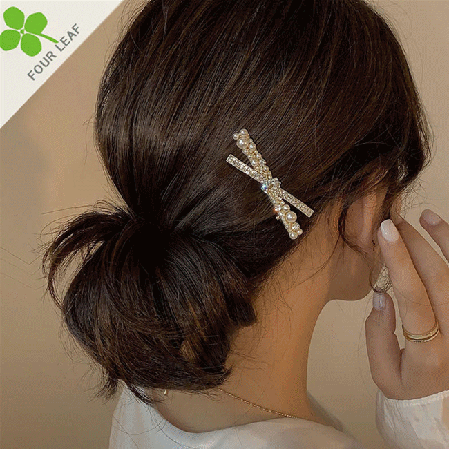 ヘアアクセサリー 真珠 ラインストーン 髪飾り ヘアクリップ レディース 上品 株式会社 Four Leaf 問屋・仕入れ・卸・卸売の専門【仕入れならNETSEA】