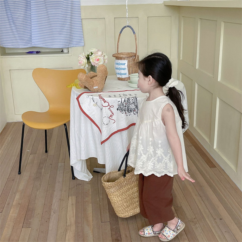 2023年夏新作★子供服★韓国風 ファッション トップス シャツ 女の子 袖無し レトロ★80-130cm Lateru_Baby 問屋・仕入れ・卸・卸売の専門【仕入れならNETSEA】