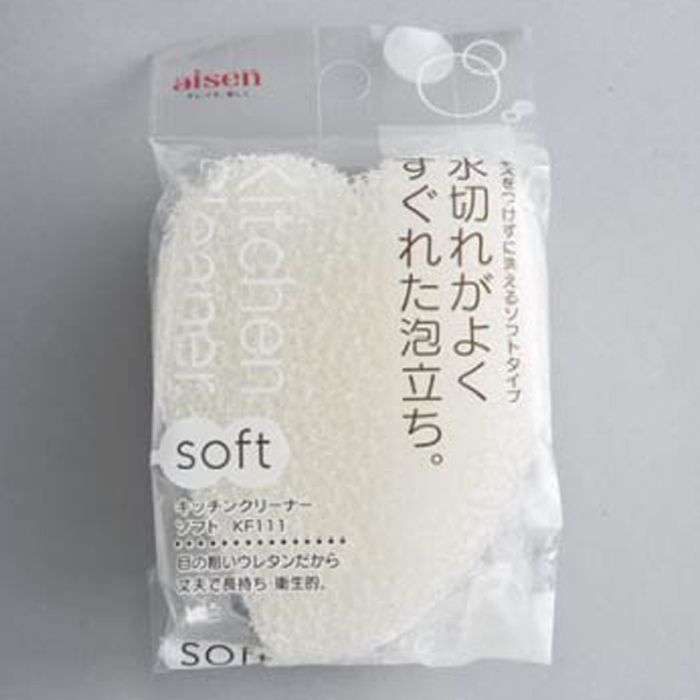 アイセン KFキッチンクリーナーソフト WH ホワイト (キッチンスポンジ） 株式会社サンプラス 問屋・仕入れ・卸・卸売の専門【仕入れならNETSEA】