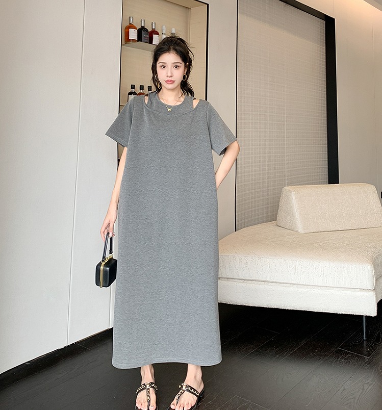 【大きいサイズXL-4XL】【春夏新作】ファッションワンピース♪ブラック/グレー2色展開 | 卸売・ 問屋・仕入れの専門サイト【NETSEA】