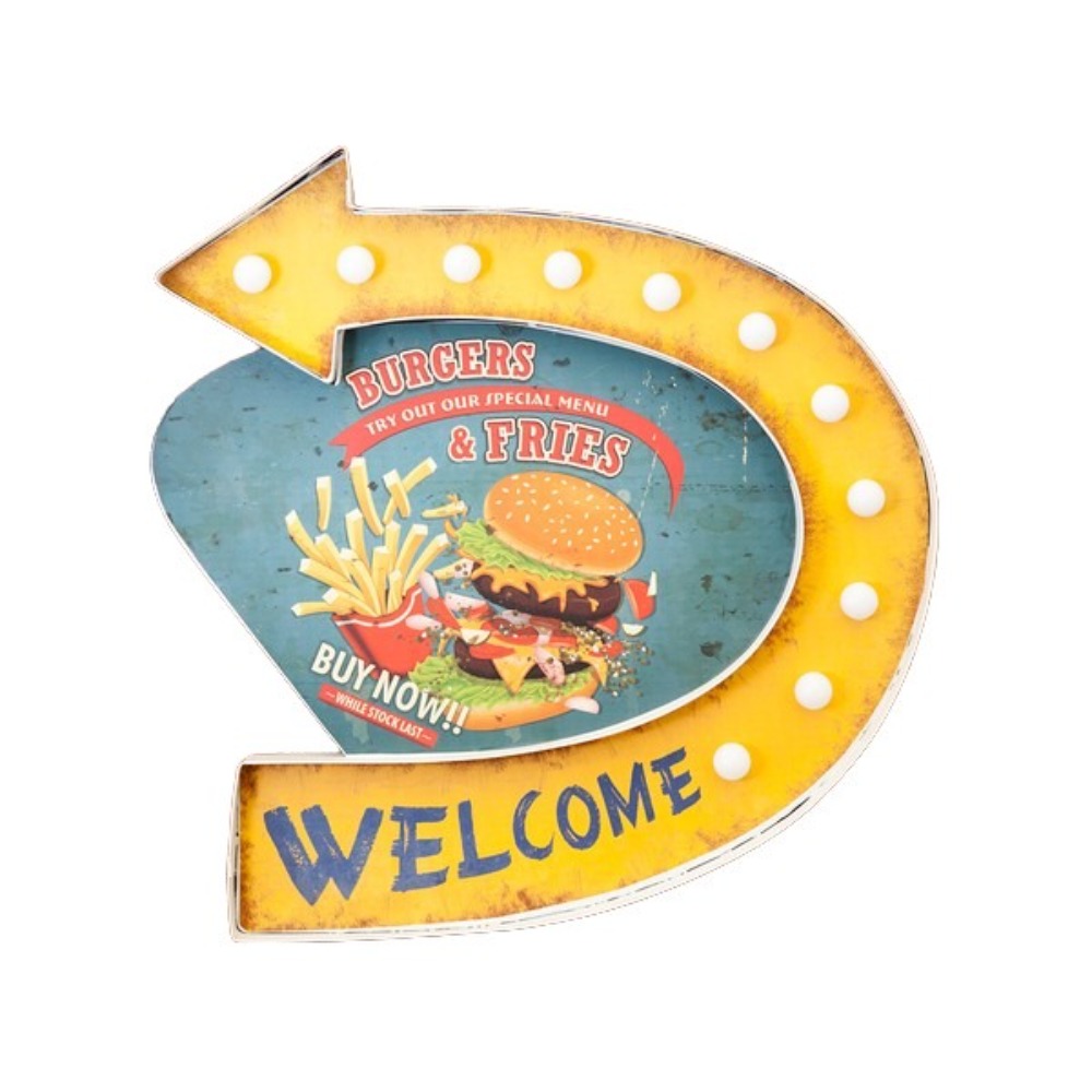 GB76050 American Classic LED Sign BURGERS & FRIES 雑貨のFULTAC（フルタック） 問屋・仕入れ・卸・卸売の専門【仕入れならNETSEA】