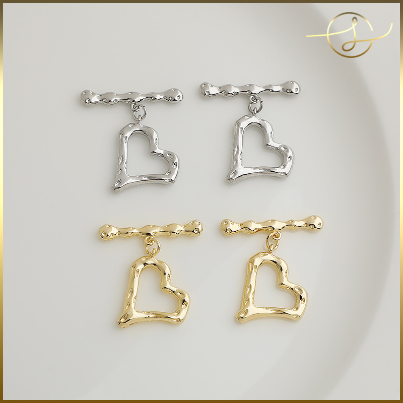 デザインマンテルセット 留め具 ハート 14Kメッキ DIYパーツ 手芸 基礎金具 アクセサリーパーツ Charm Link(チャームリンク) 問屋・仕入れ・卸・卸売の専門【仕入れならNETSEA】