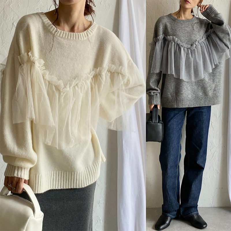 ANJIL☆2024秋冬 贅沢フリルで ペプラムセーター ニットトップス 株式会社 SNIFF JAPAN レディース服 | 卸売・ 問屋・仕入れの専門サイト【NETSEA】