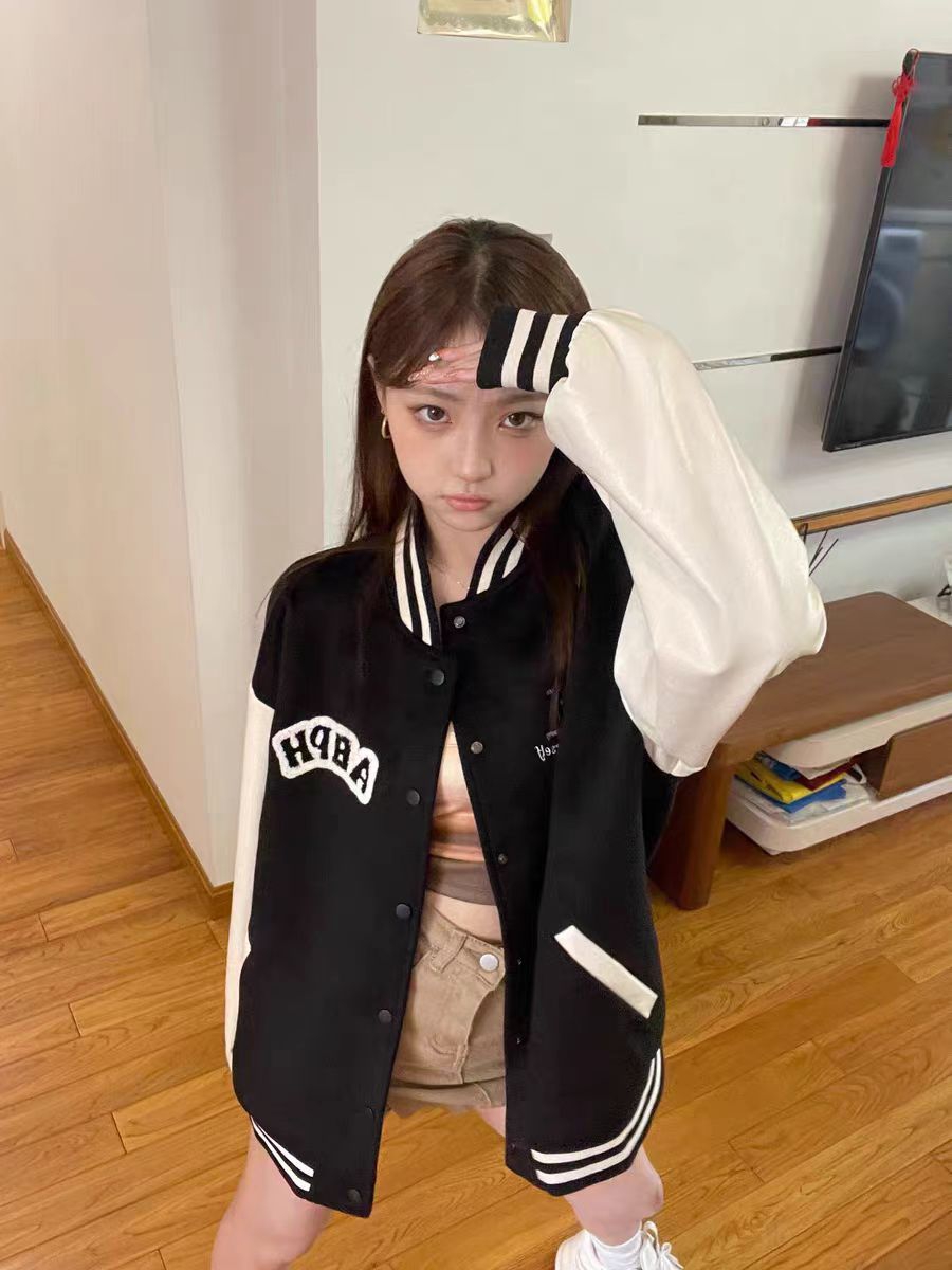 【予約224540】大きいサイズ秋冬新作 韓国風 レディース 長袖 スタジャン コートLL-4L | 卸売・ 問屋・仕入れの専門サイト【NETSEA】