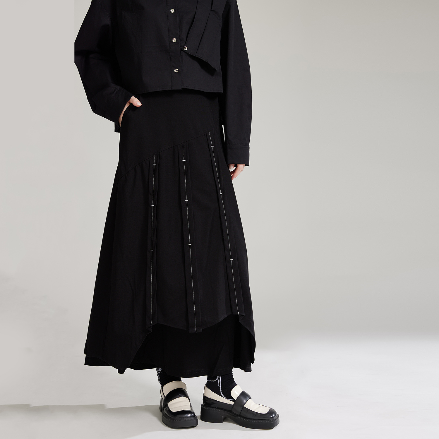 初回送料無料 新作レディースファッション フェイク2枚 パッチワーク ユニークな半身スカート Sommy 株式会社 | 卸売・ 問屋・仕入れの専門サイト【NETSEA】