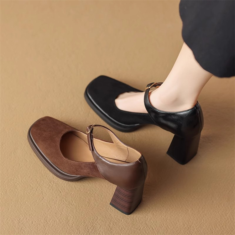 大HITアイテム再入荷 韓国ファッション パンプス 一字ボタン スクエアトゥ 太いヒール レトロ 単靴 オープンブリッジ 合同会社 | 卸売・ 問屋・仕入れの専門サイト【NETSEA】