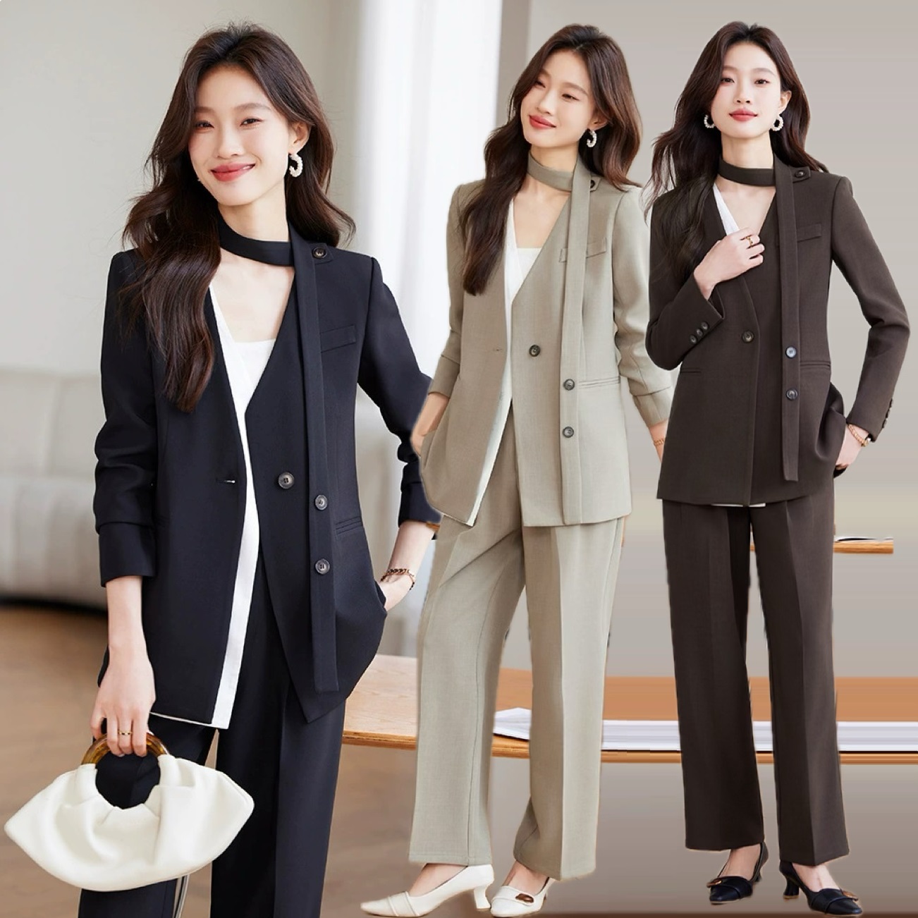 ★上質S～5L★ OL 通勤 オフェス着 オシャレ 重ねる風 スーツセット ジャケットパンツ 2set 嘉六国際 株式会社 | 卸売・ 問屋・仕入れの専門サイト【NETSEA】