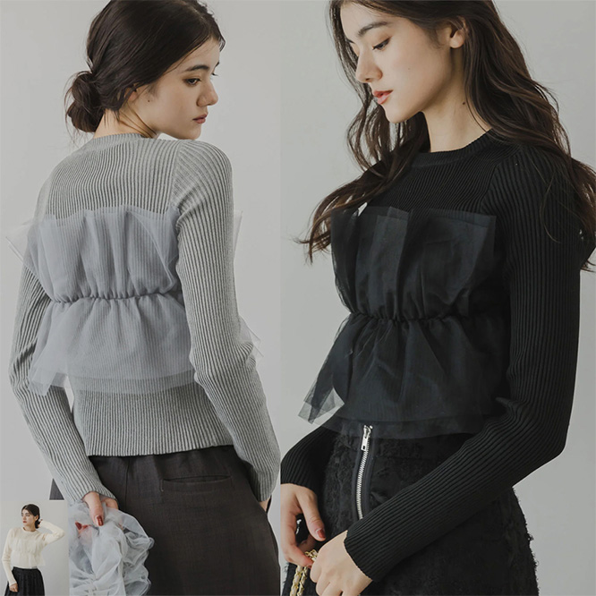 ANJIL☆2024秋冬おしゃれ構築感！360度贅沢 無地チュール付きニットインナーシャツ長袖トップス 株式会社 SNIFF JAPAN レディース服 | 卸売・ 問屋・仕入れの専門サイト ...